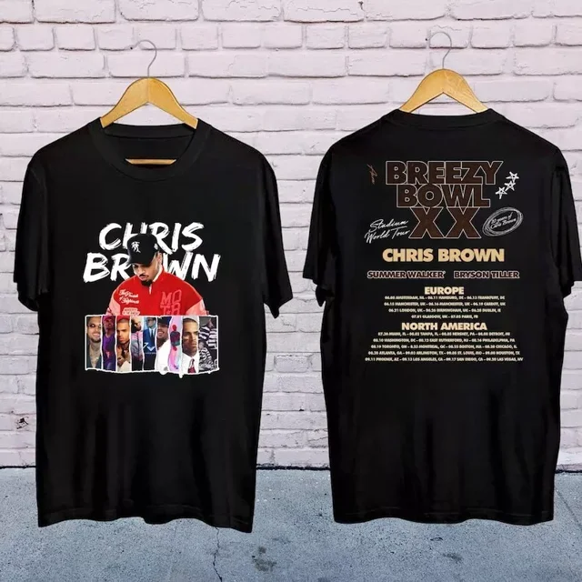 Chris Brown Breezy Bowl XX 2025 Tour Merch, Graphic Concert Apparel, R ...