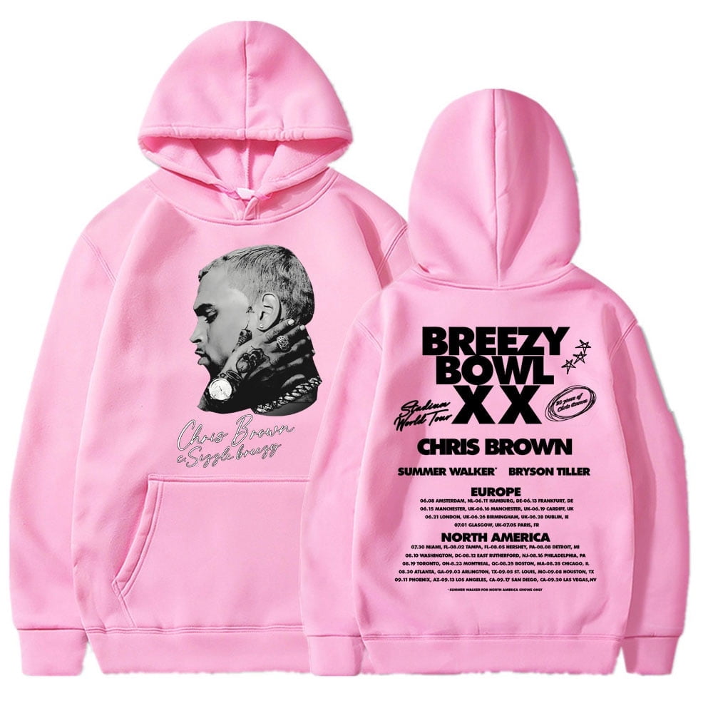 Chris Brown Breezy Bowl XX Oversized Hip Hop Hoodie unisex streetwear ...