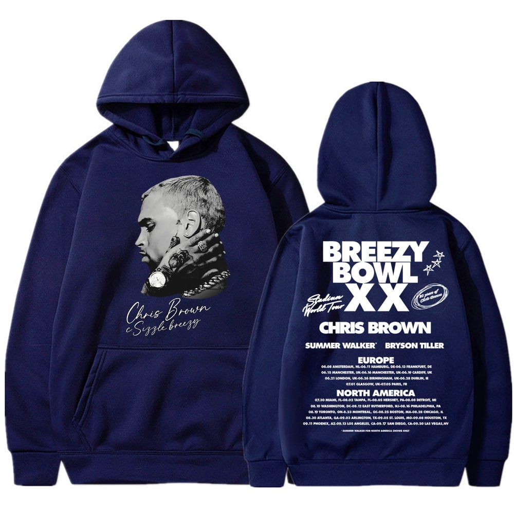 Chris Brown "Breezy Bowl XX" Streetwear Oversized Hoodie - Men's Hip ...