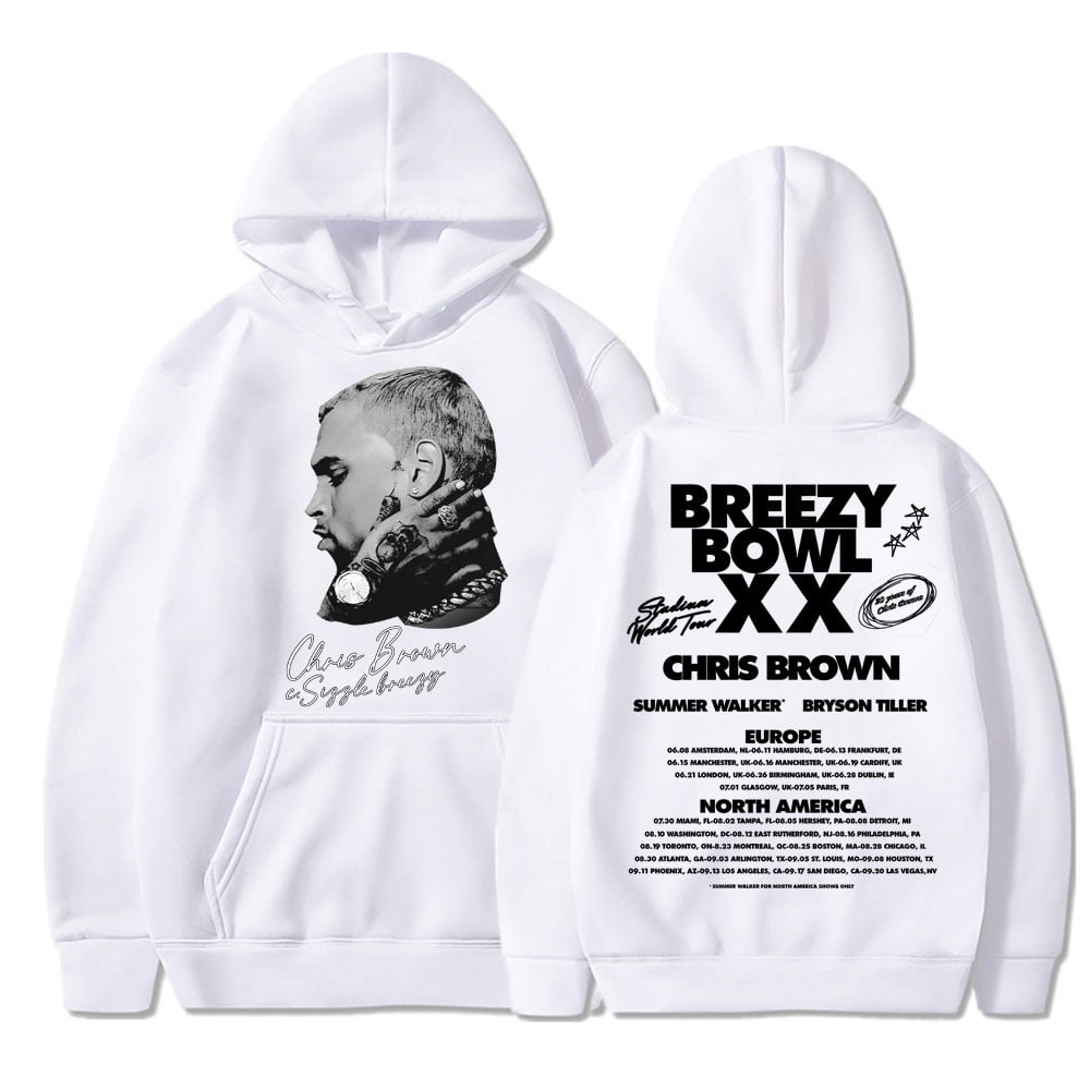 Chris Brown "Breezy Bowl XX" Streetwear Oversized Hoodie - Men's Hip ...