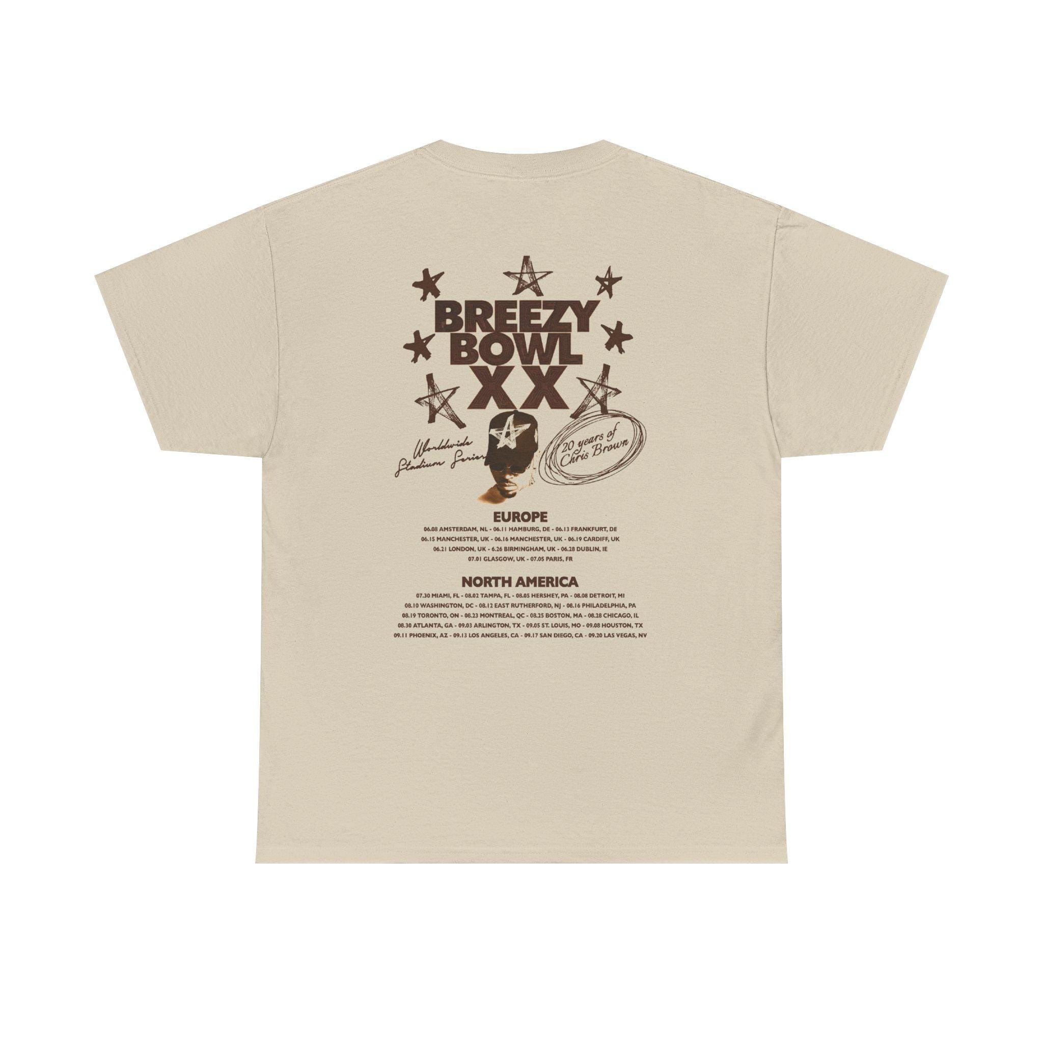 Chris Brown Breezy Bowl XX Tour 2 sided T-Shirt, Chris Brown Album ...