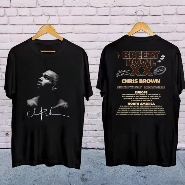 Chris Brown Breezy Bowl XX Tour 2025 Merch, Album-Inspired Top, R&B Fan ...