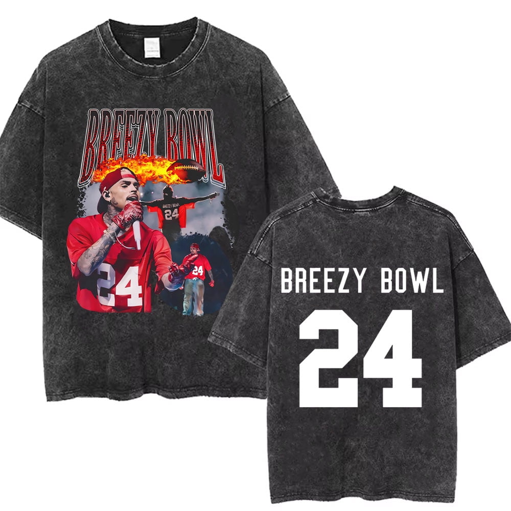 Chris Brown Breezy Bowl XX Tour 2025 Retro-Washed Graphic Men's and ...