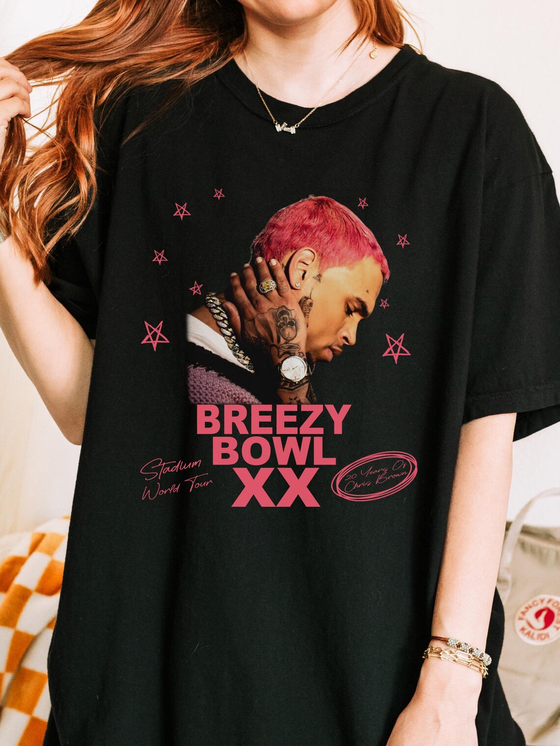 Chris Brown Breezy Bowl XX Tour 2025 T-shirt,Black Color,Size M ...
