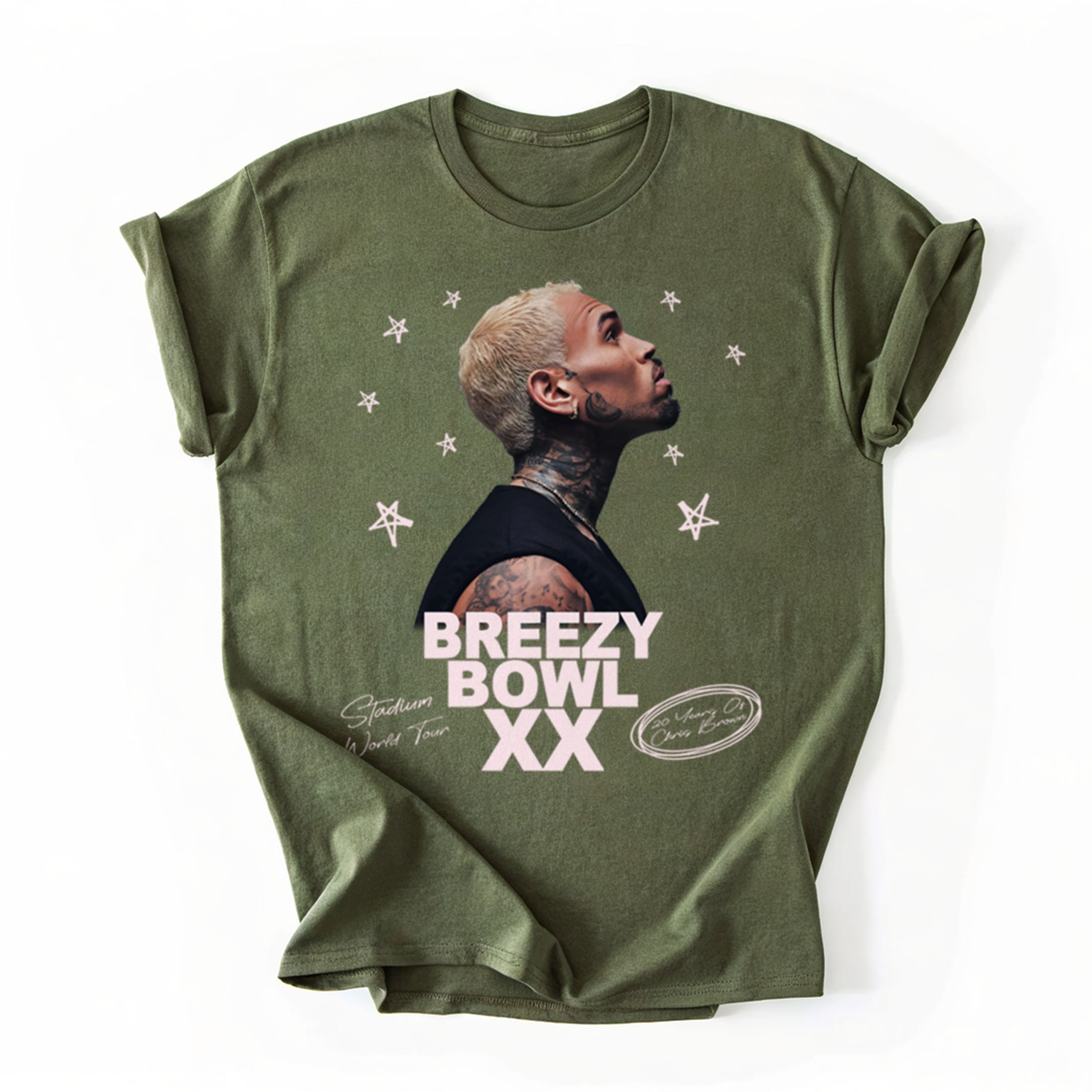 Chris Brown Breezy Bowl XX Tour 2025 Tee, Chris Brown Vintage Tee ...