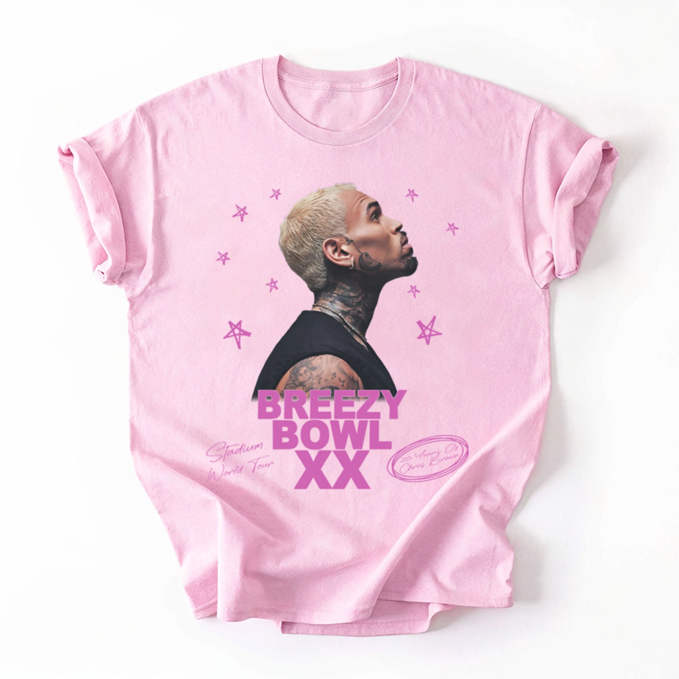 Chris Brown Breezy Bowl XX Tour 2025 Tee, Chris Brown Vintage Tee ...