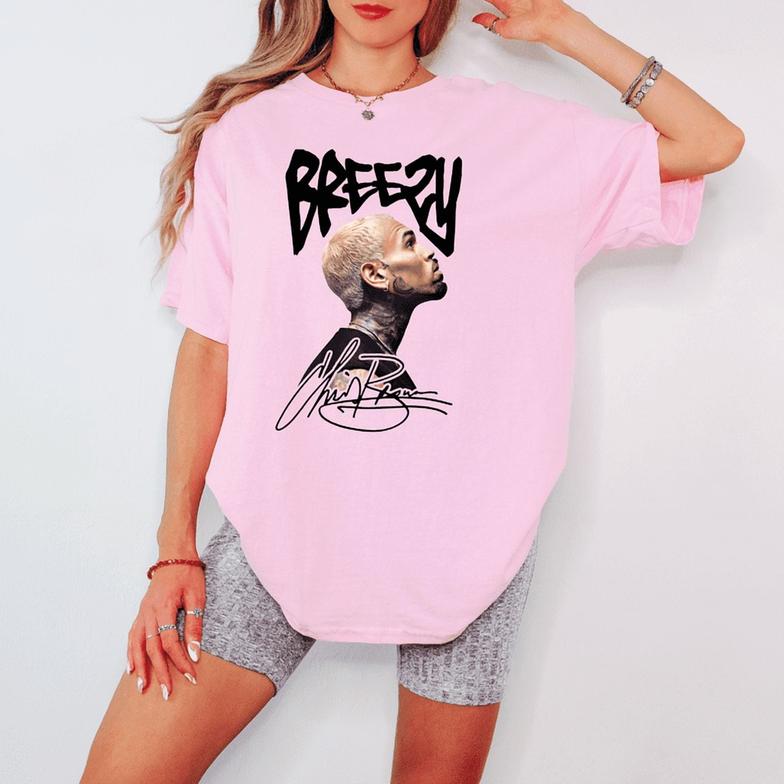 Chris Brown "Breezy" Graphic T-Shirt | Signature Portrait Print ...