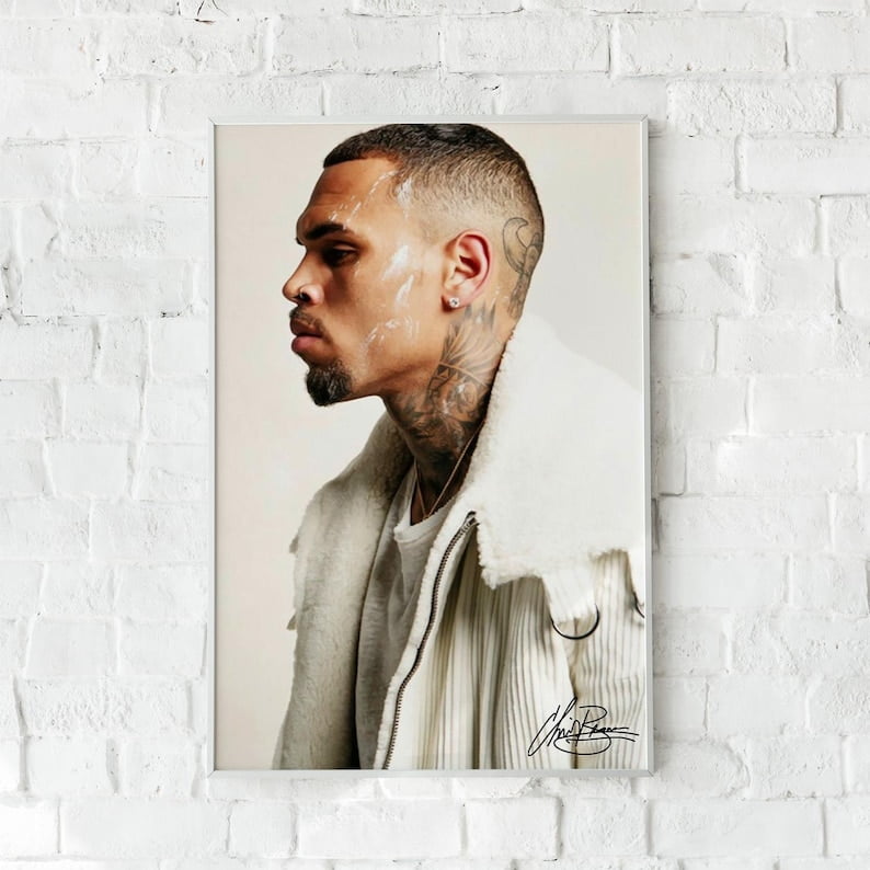Chris Brown Fashion Style Poster, Modern R&B Hip Hop Aesthetic Wall Art ...