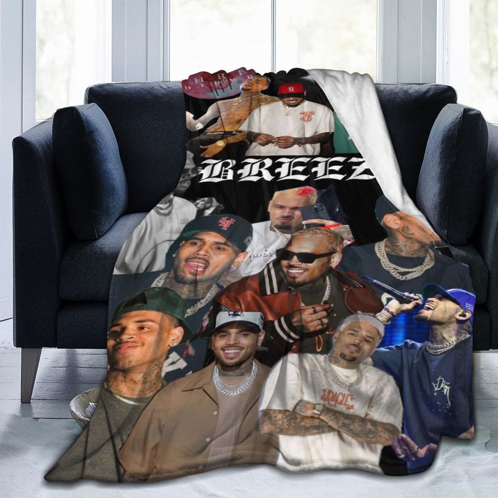 "Chris Brown Fleece Throw Blanket, Soft & Cozy Flannel Design with ...