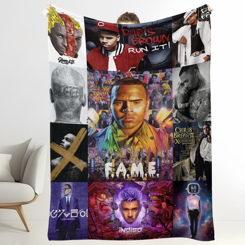 Chris Brown Music Soft Flannel Throws Blankets Lightweight for Couch ...