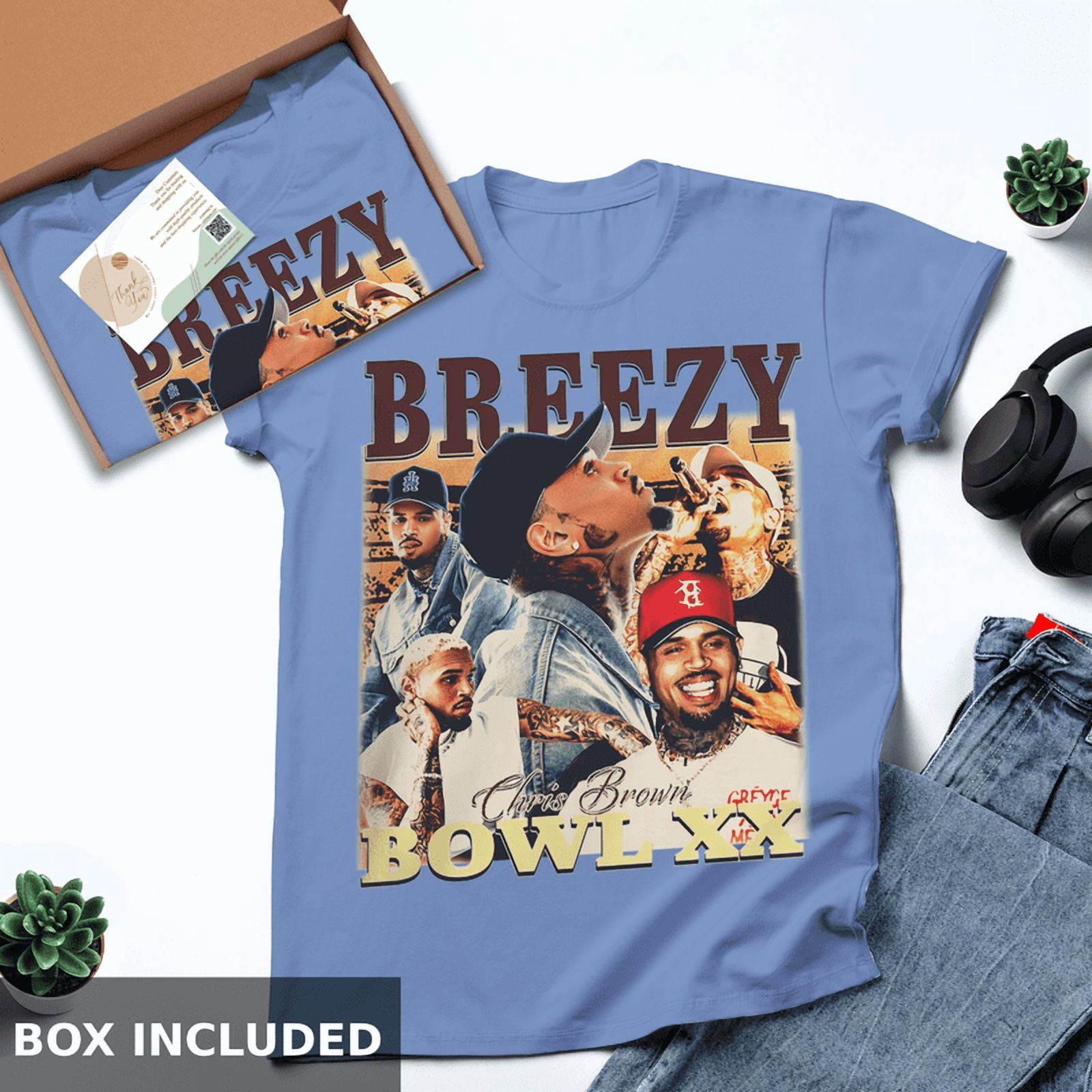 Chris Brown Shirt | 2025 Breezy Bowl XX Tour T-Shirt | Vintage Style ...
