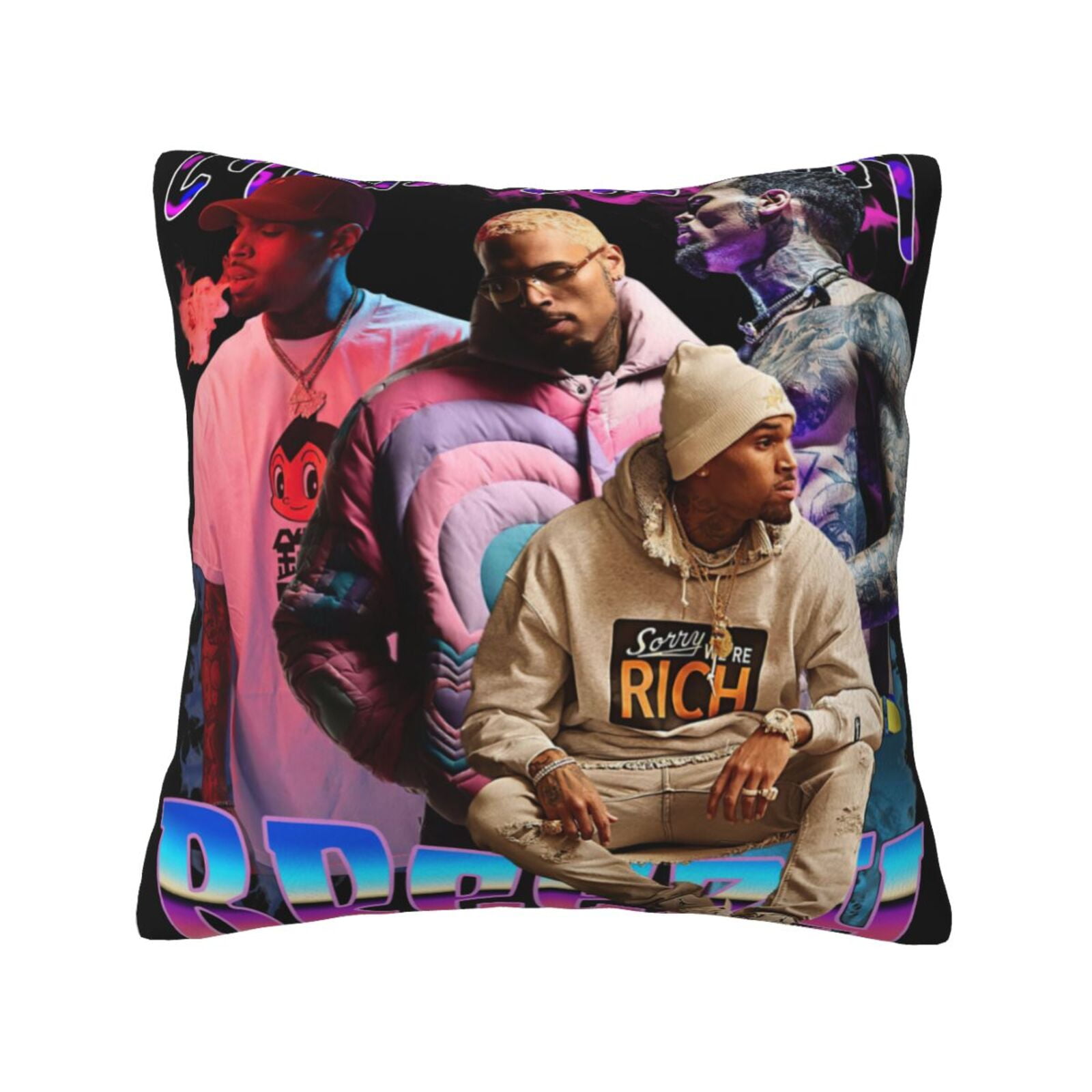 Chris Brown Velvet Pillow Covers Decorative Square Pillowcase Soft ...