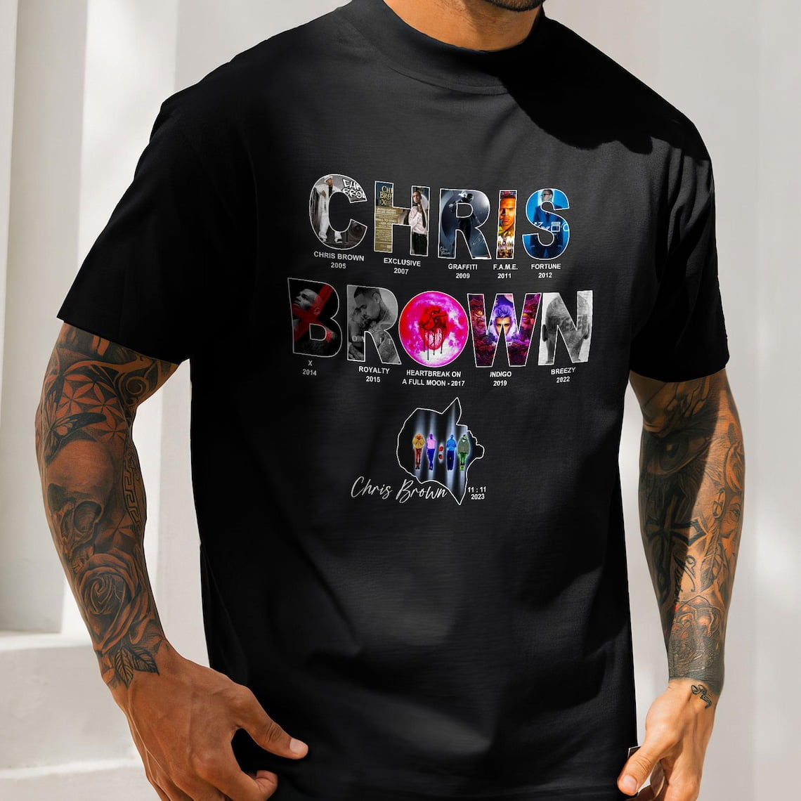 Chris Brown World Tour Apparel – Bold Artist Graphic Top – Casual ...