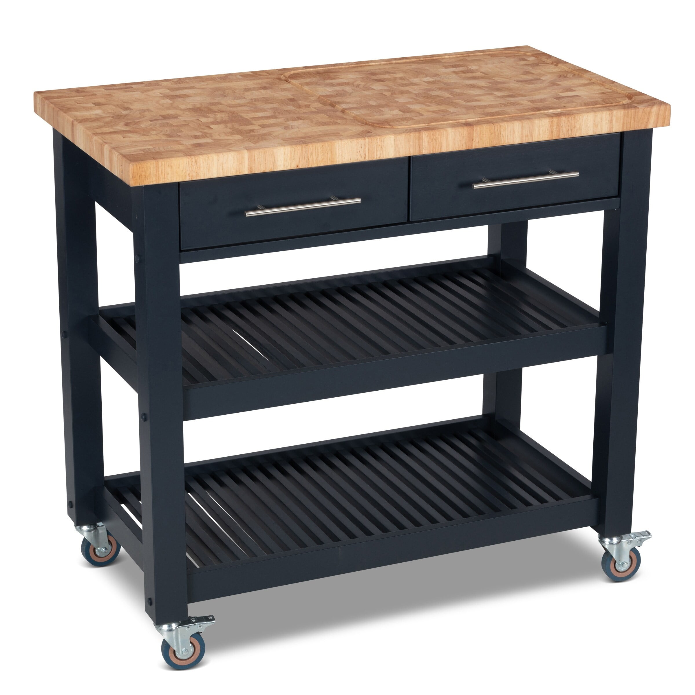 Chris & Chris Pro Chef Work Station Natural All Wood Blue - Walmart.com