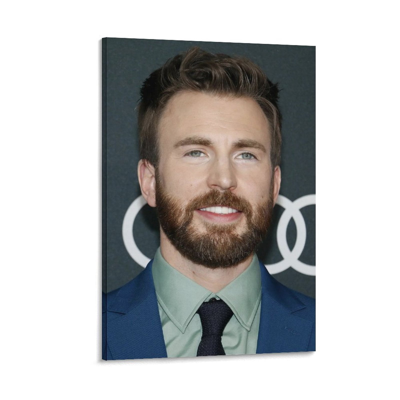 Chris Evans American Actor Portrait Canvas Poster Wall Art Picture ...