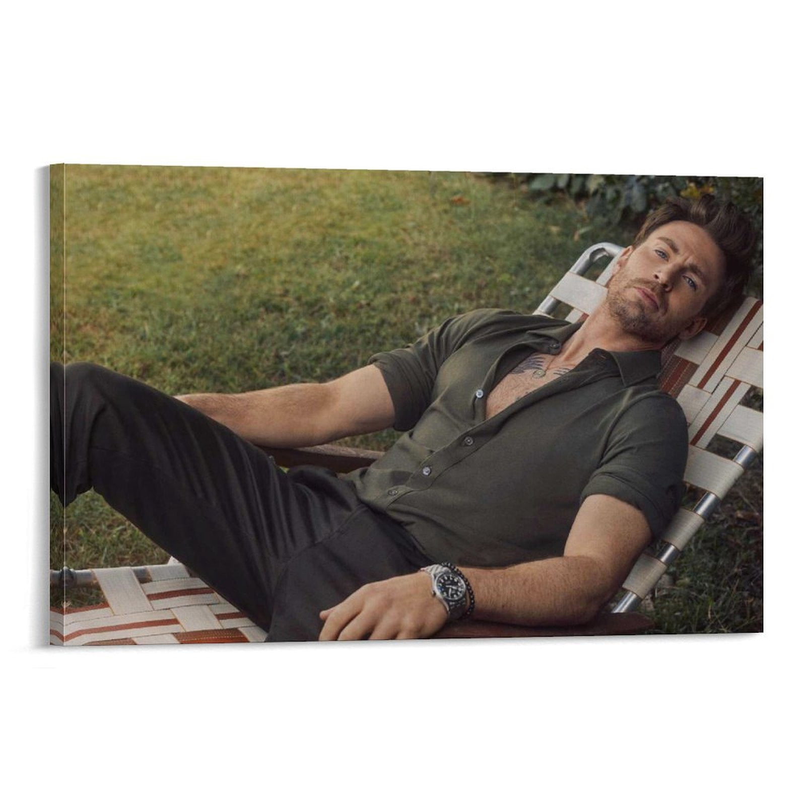 Chris Evans American Actor Poster Handsome Famous Painting On Canvas ...