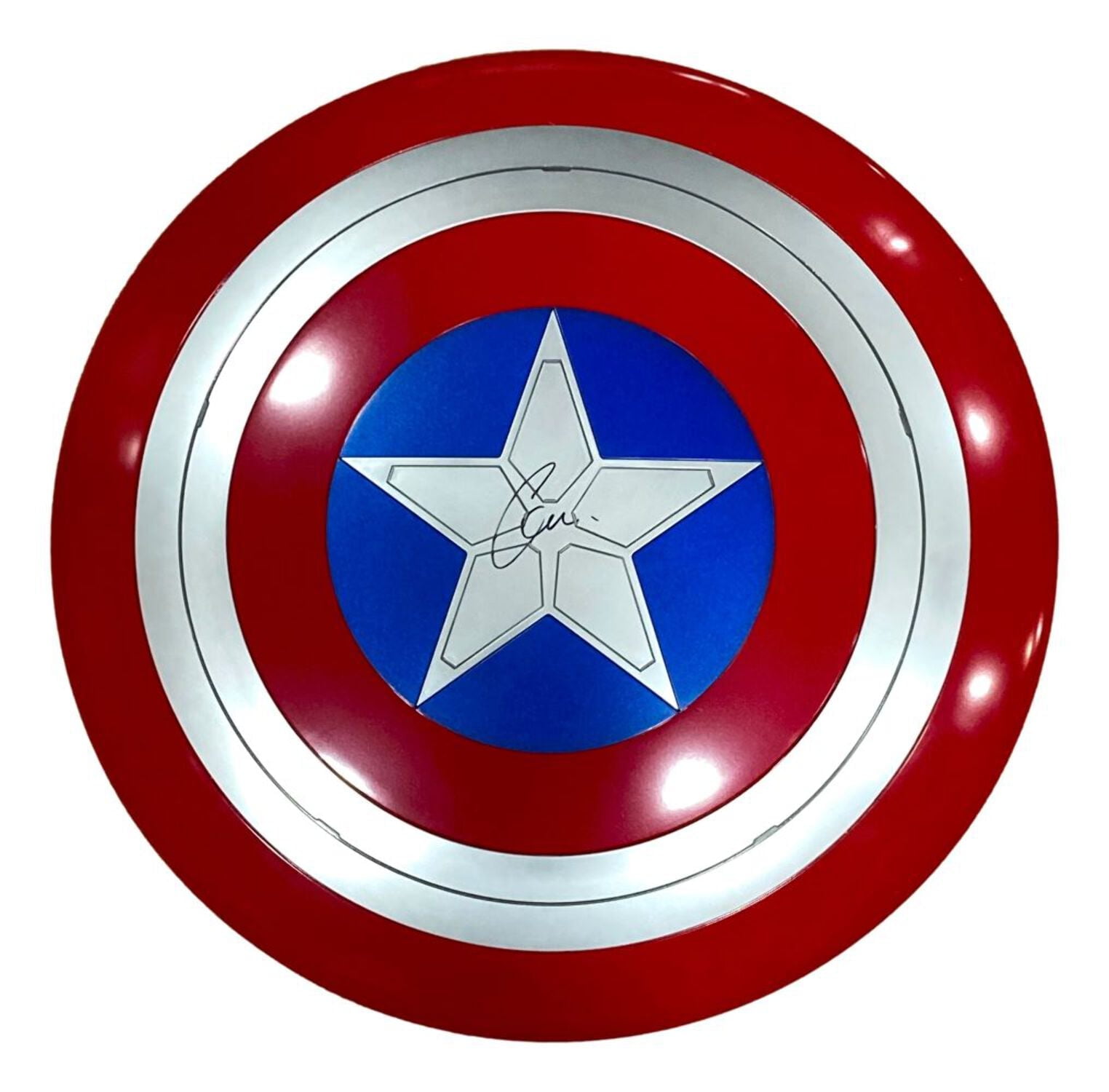 Chris Evans Signed Captain America 24" Hasbro Legend Series Shield BAS ...