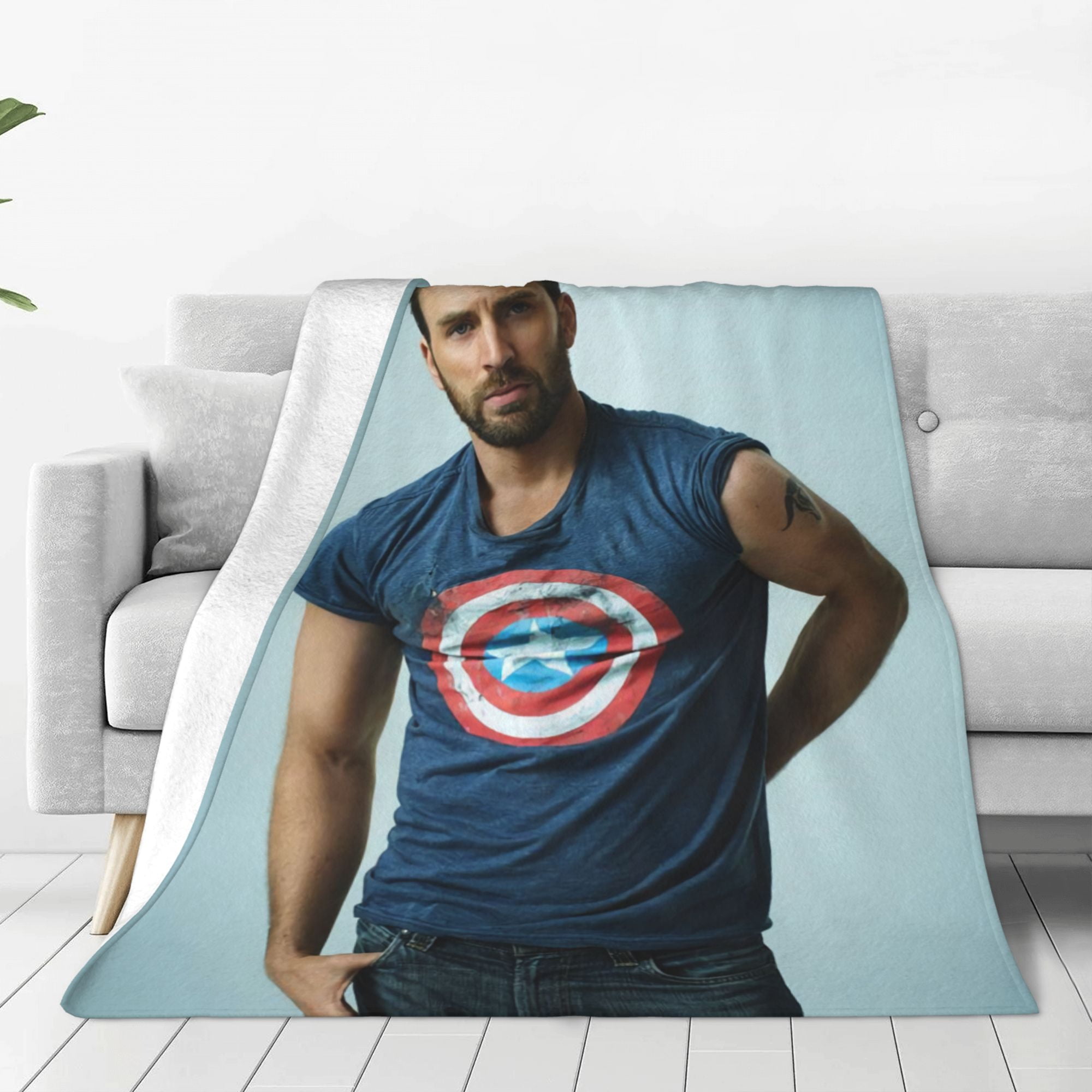 Chris Evans Throw Blanket Soft Plush Travel Blanket For Bedroom Living ...
