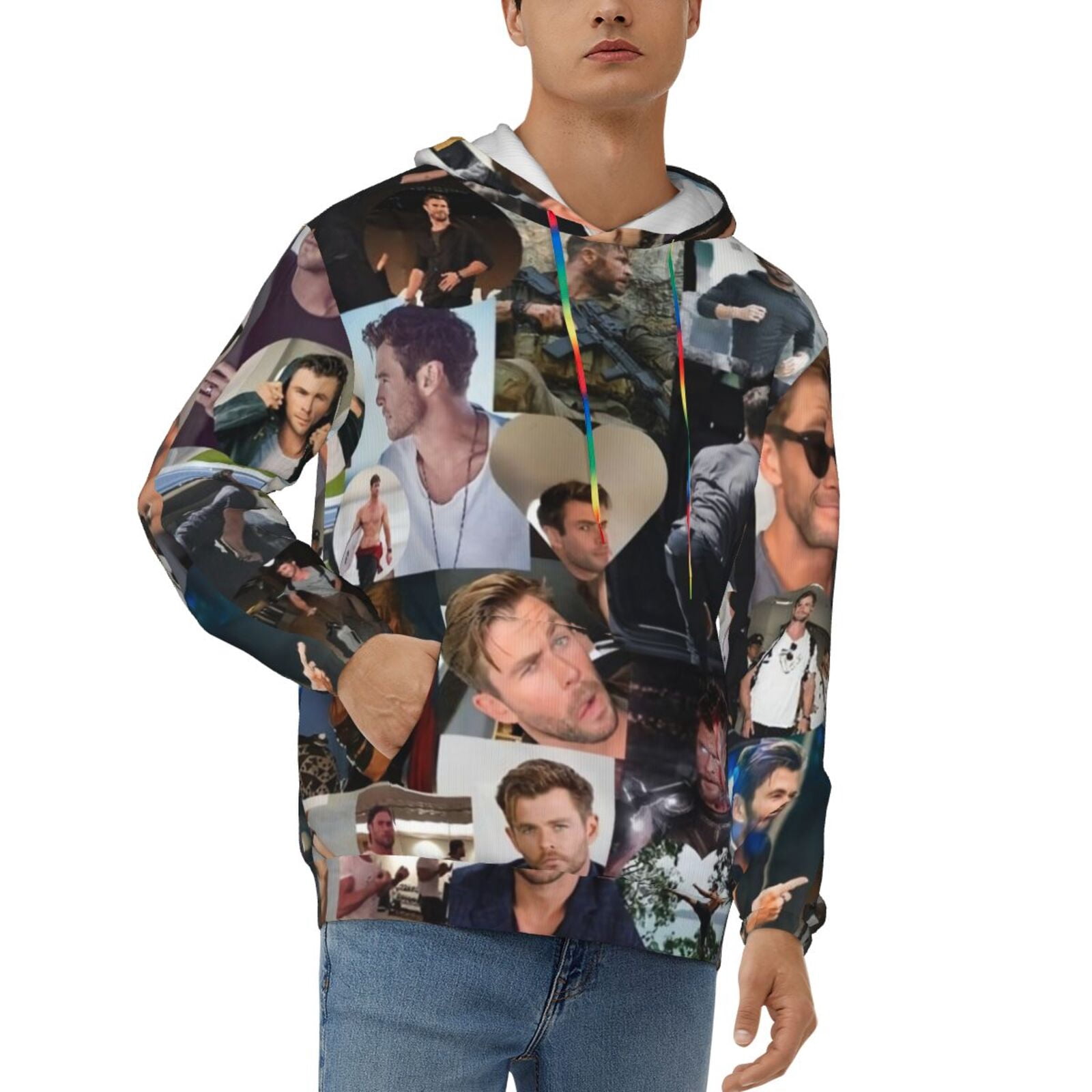 Chris Hemsworth 3d Printed Hoodie With Large Hood And Pockets Unisex ...