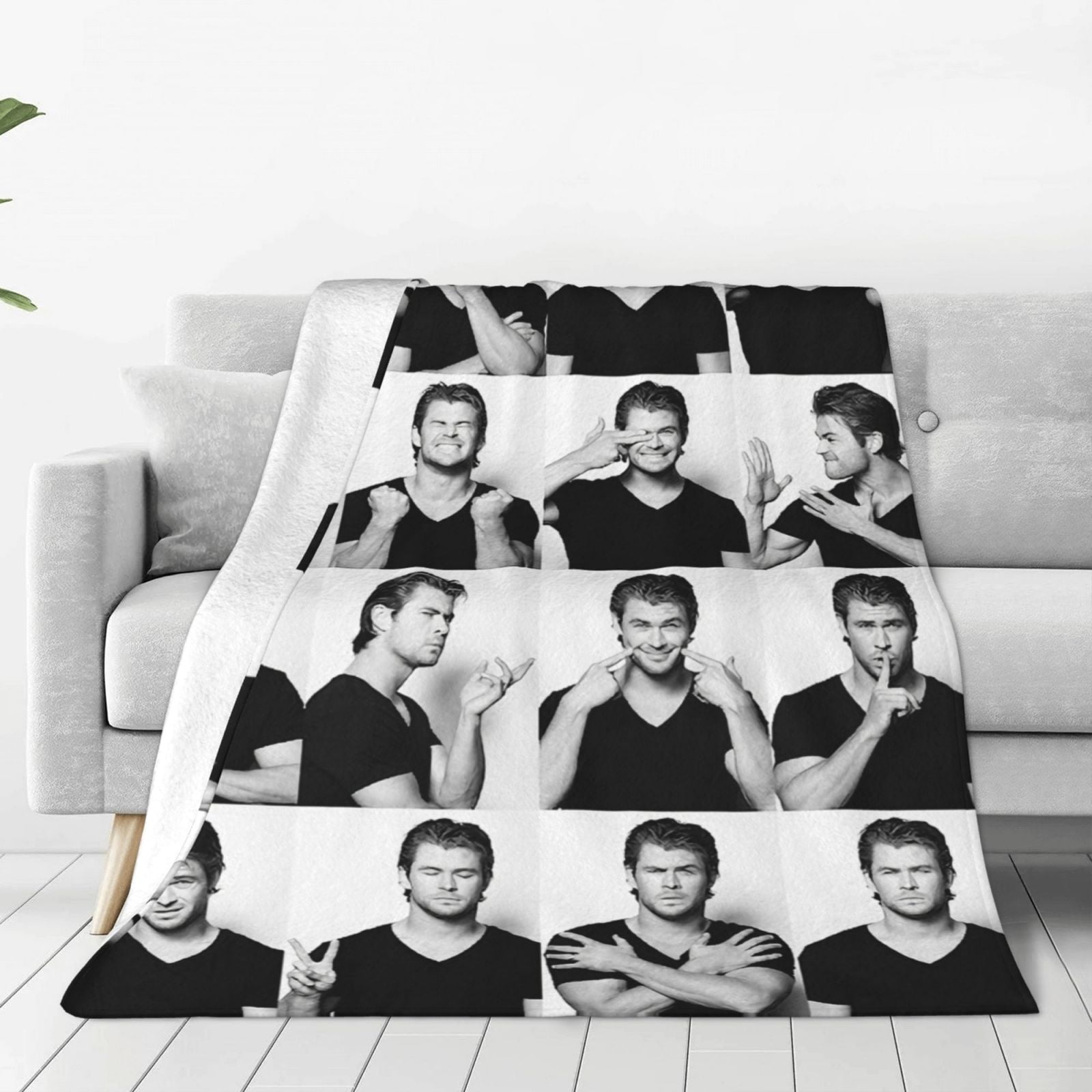 Chris Hemsworth Fleece Throw Blanket, Ultra Soft Cozy Luxury Fuzzy ...