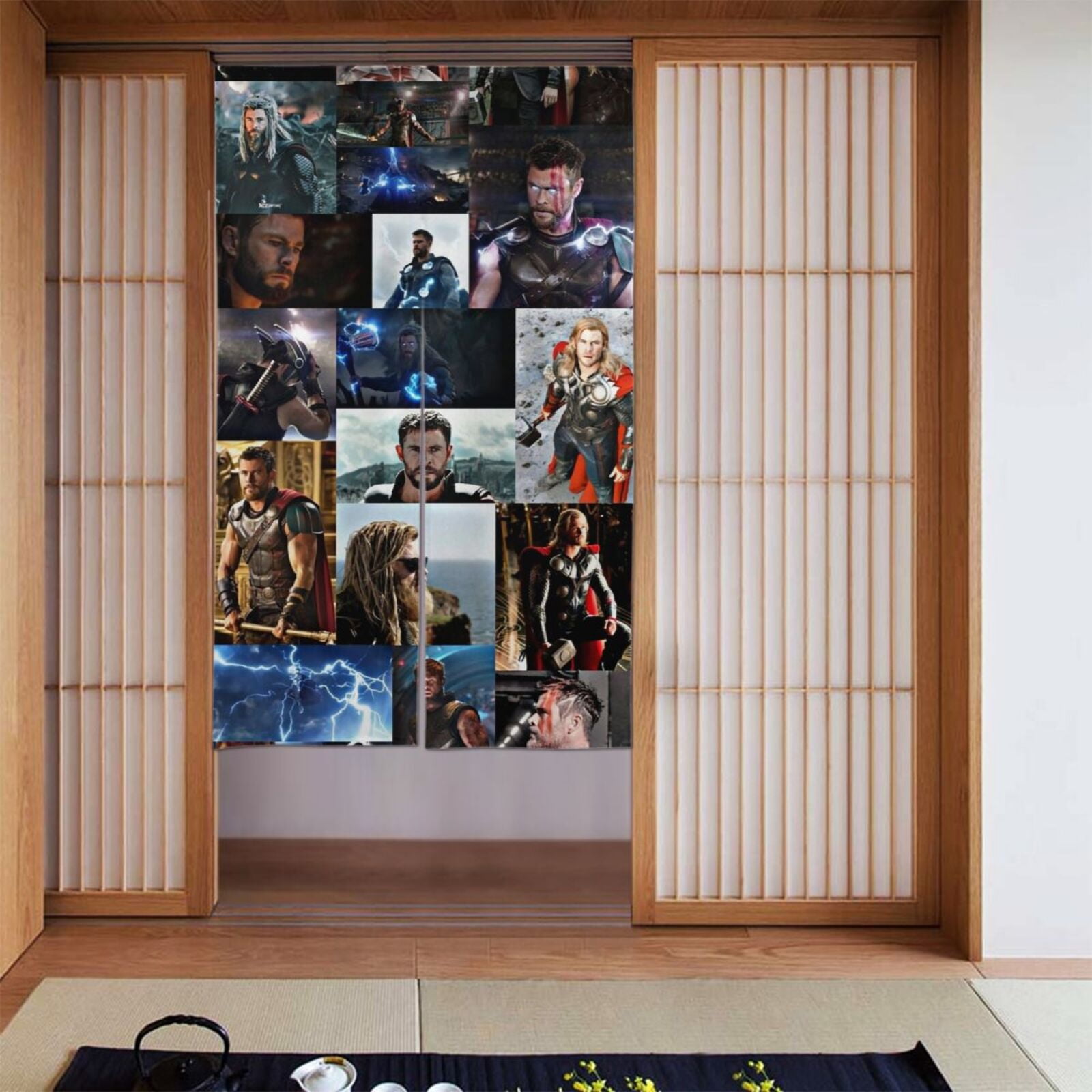 Chris Hemsworth Two Piece Patchwork Sheer Pattern Semi-Blackout Door ...