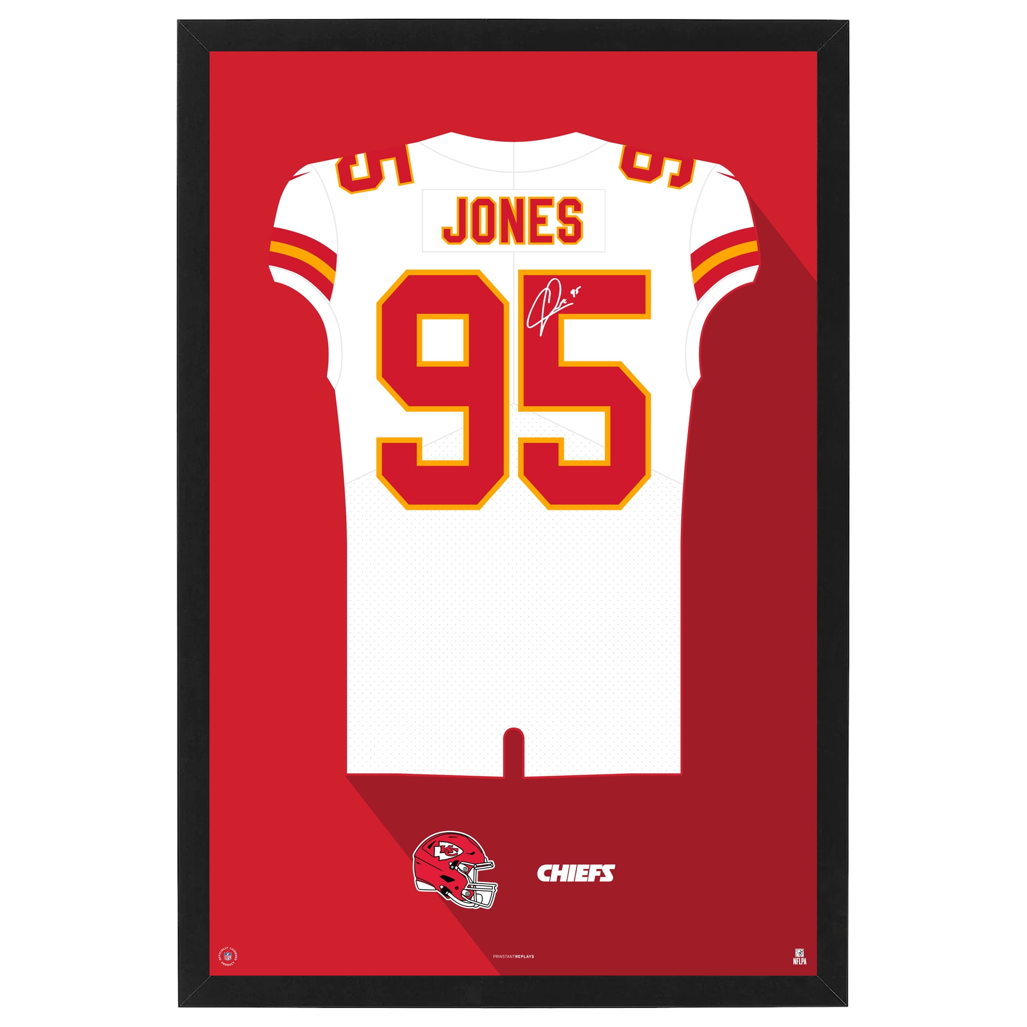 Chris Jones Kansas City Chiefs Away Jersey Framed Art Print - Walmart.com