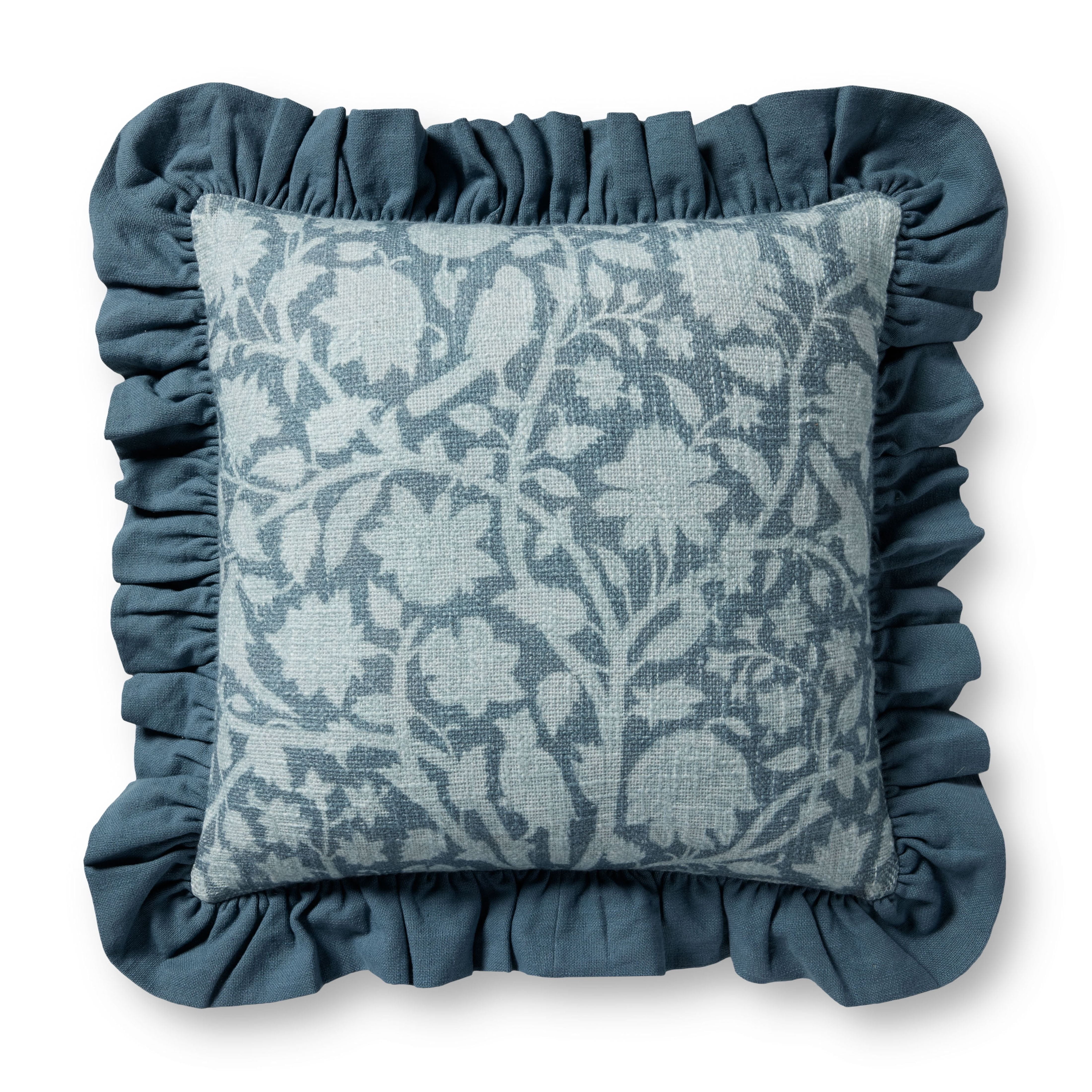 Chris Loves Julia x Loloi Kathleen Blue 18'' x 18'' Decorative Pillow ...
