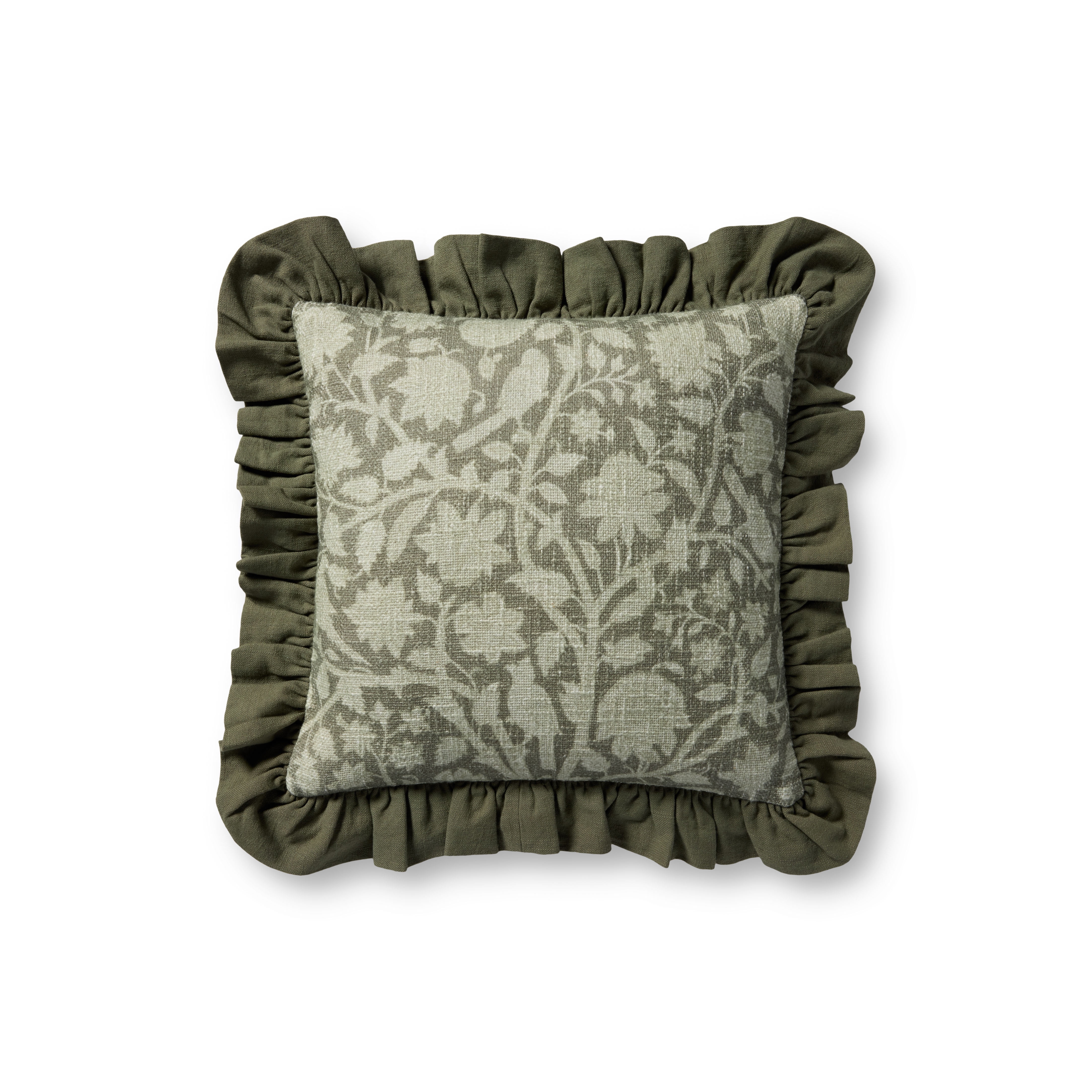Chris Loves Julia x Loloi Kathleen Green 18'' x 18'' Decorative Pillow ...