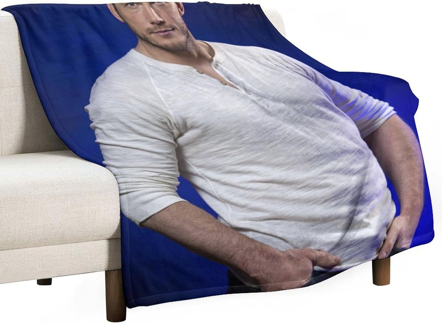 Chris Pratt Actor Star Poster Fleece Throw Blanket Fall Decor Home Room Blankets Flannel for Bed ...