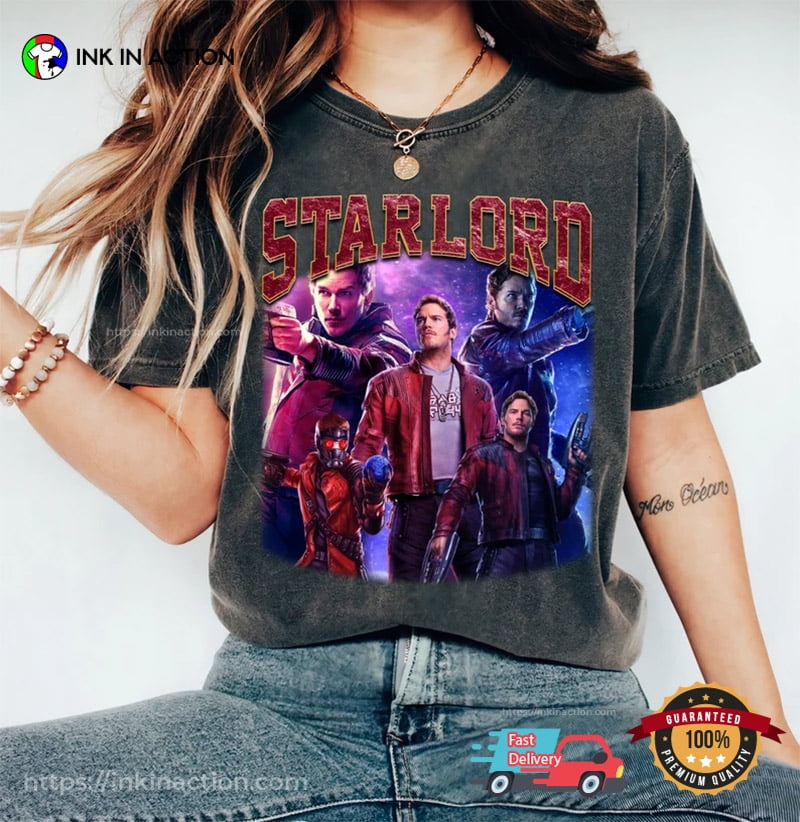 Chris Pratt Star Lord Marvel Avenger Poster Graphic Shirt - Walmart.com
