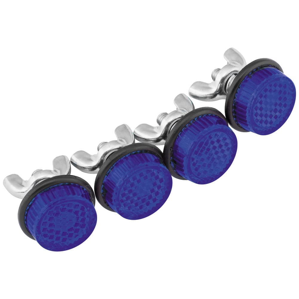 Chris Products CH4B Blue Motorcycle Mini License Plate Reflector, 4 ...