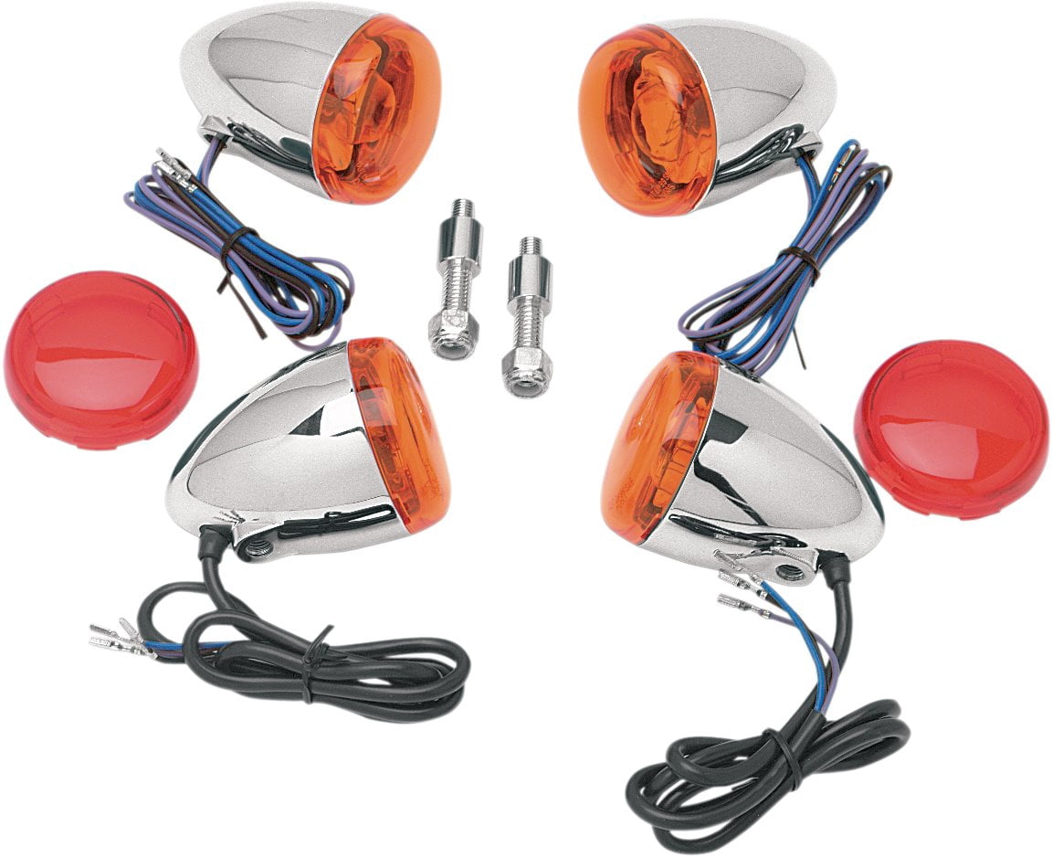 Chris Products Deuce-Style Chrome Turn Signal Kit for '86-03 Harley FX ...