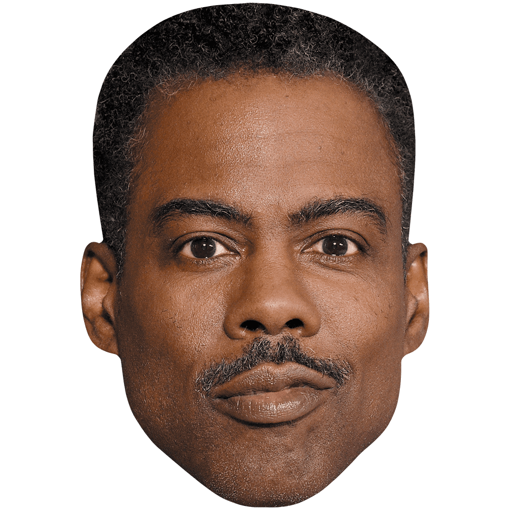 Chris Rock (Moustache) Celebrity Mask, Flat Card Face, Fancy Dress Mask ...