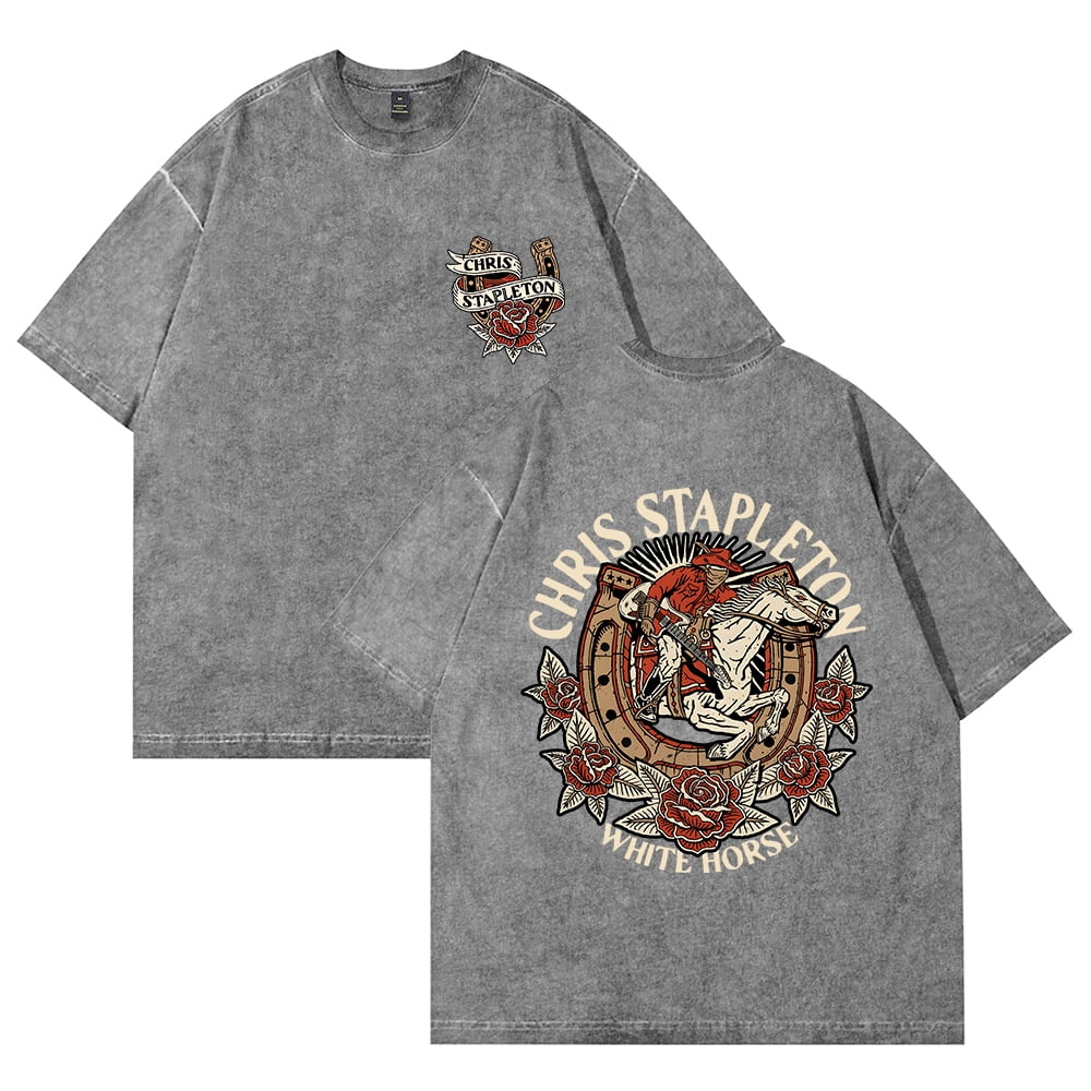 Chris Stapleton 2025 Tour Merch Hoodie Long Sleeve Vintage Fashion gray ...