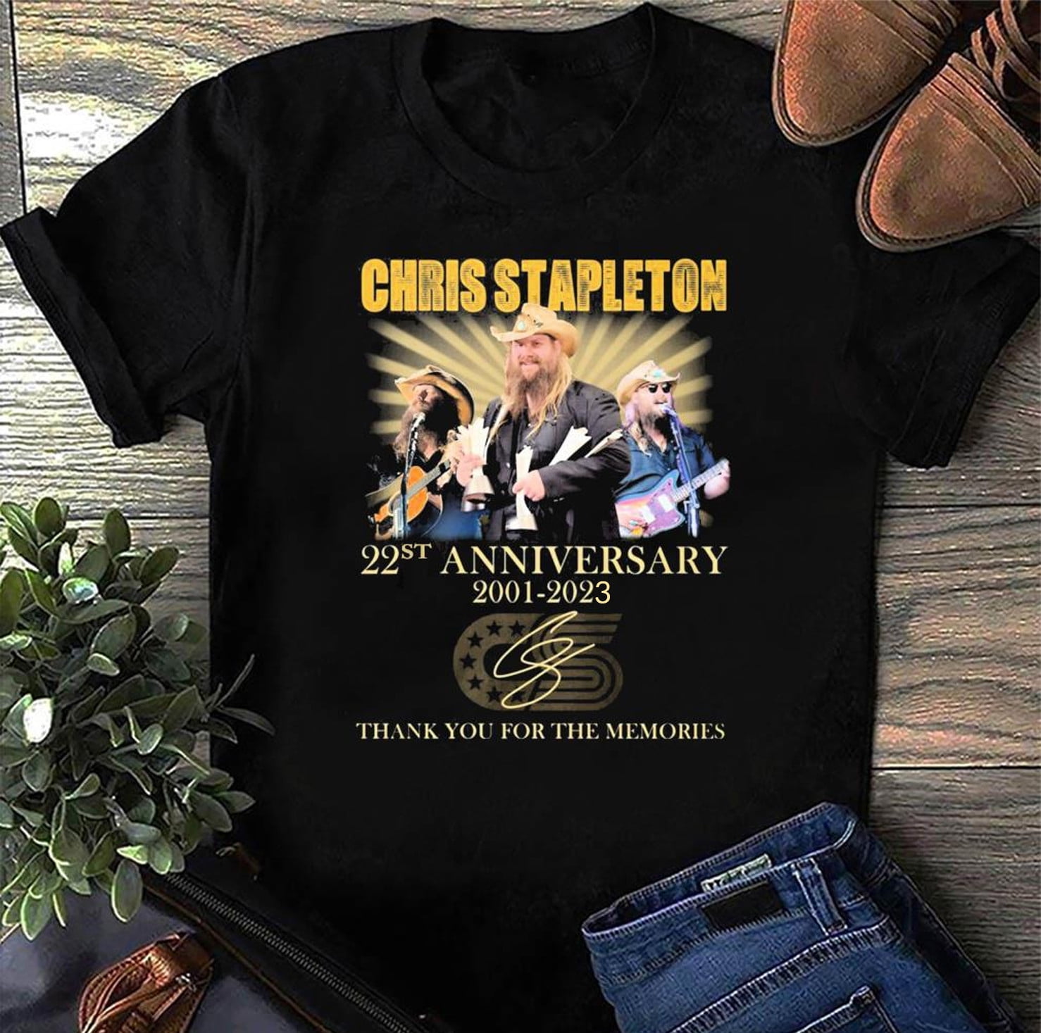 Chris Stapleton 21st Anniversary Signatures Memories T shirt EG237 ...