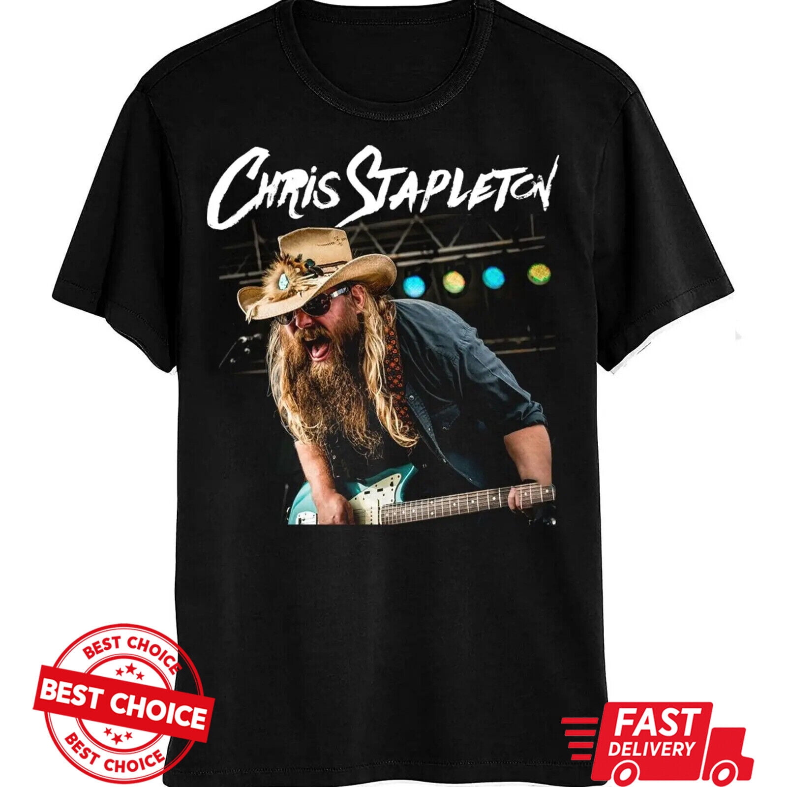 Chris Stapleton Country Music Unisex Black Shirt S-3XL Q8347 - Walmart.com