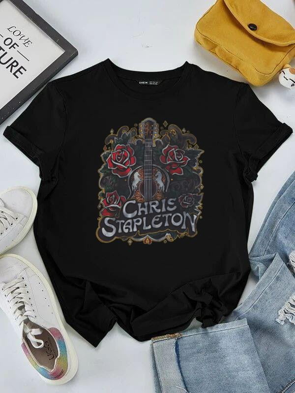 Chris Stapleton Guitar & Roses Tour Country Music Star Fan Unisex tee ...