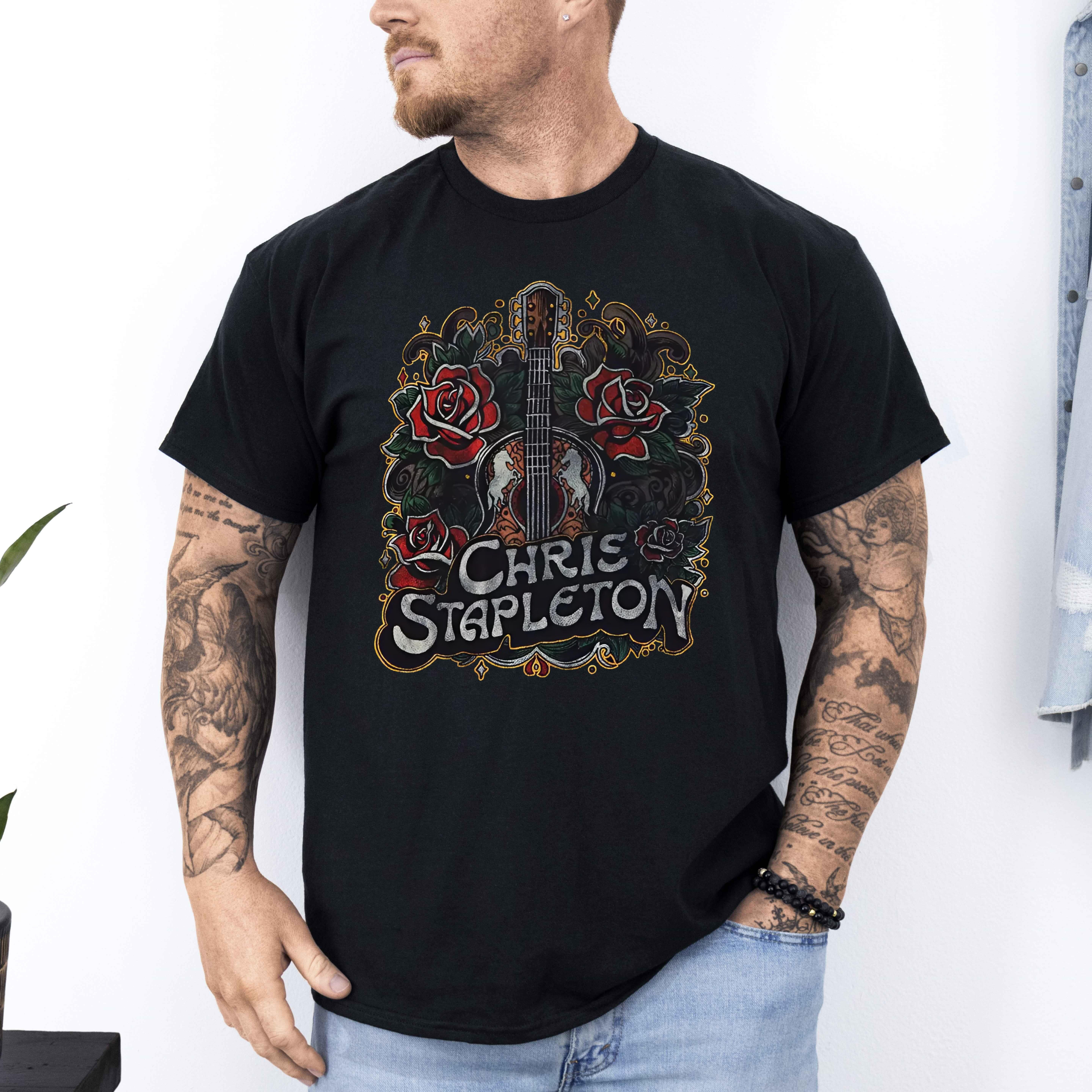 Chris Stapleton Guitar and Roses Country Music Concert Unisex T-Shirt ...
