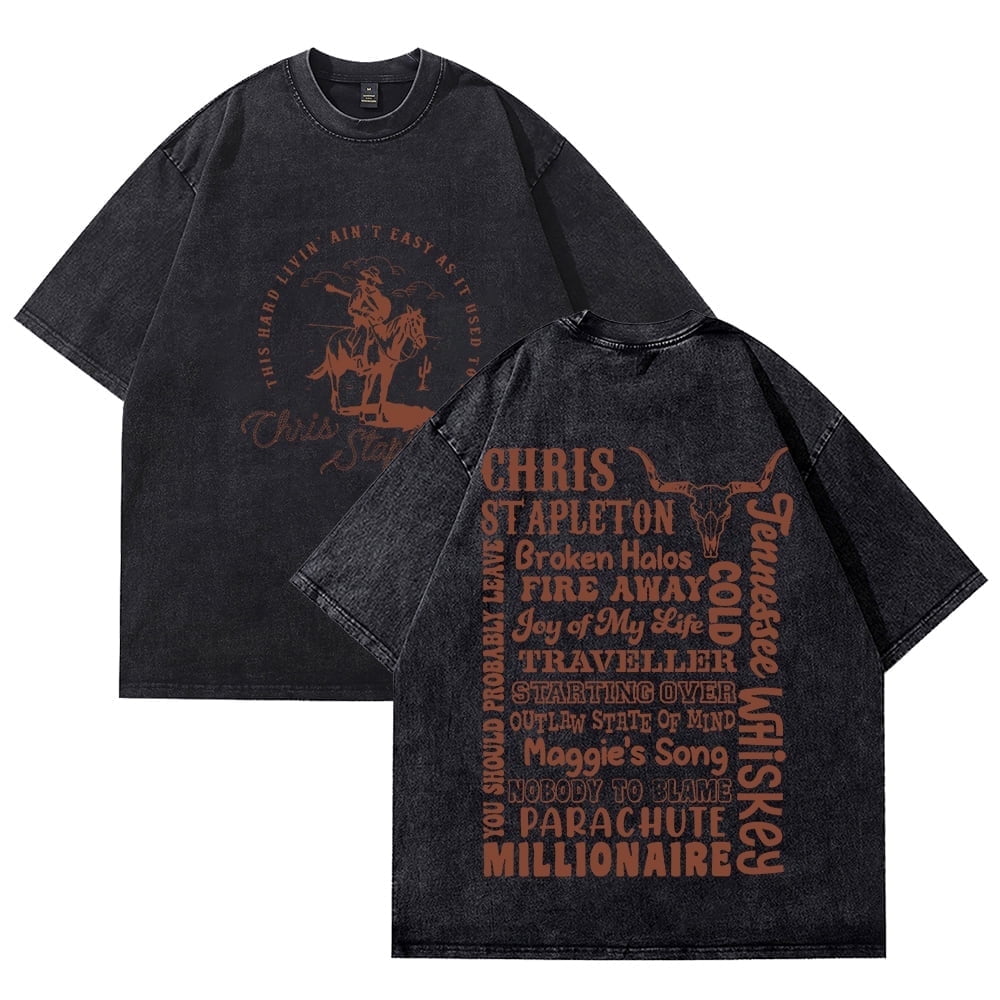 Chris Stapleton Merch Unisex Oversized Soft Retro Cotton Crewneck T ...