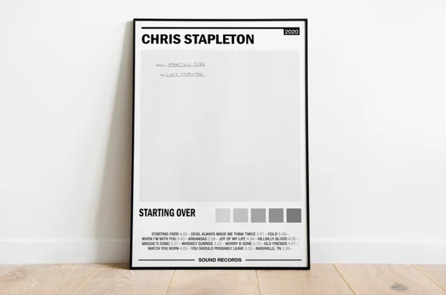 Chris Stapleton Poster Chris Stapleton Album Cover Starting Over Album ...