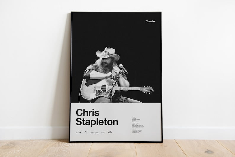 Chris Stapleton Poster Traveller album art country music inspired ...
