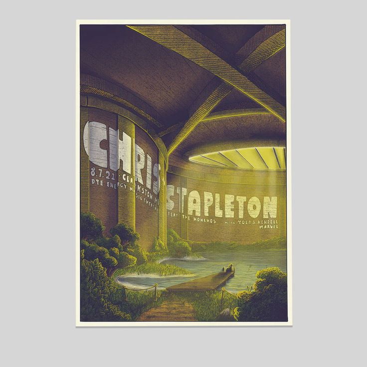 Chris Stapleton Show Poster Clarkston, MI Night 2 08/07/21 Size 24''x36 ...