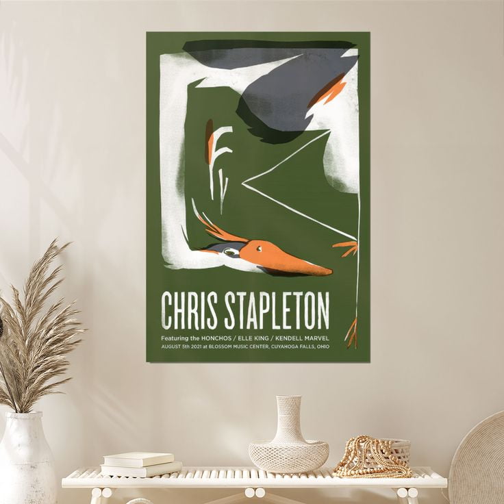 Chris Stapleton Show Poster Cuyahoga Falls, OH 08/05/21 Size 24''x36 ...