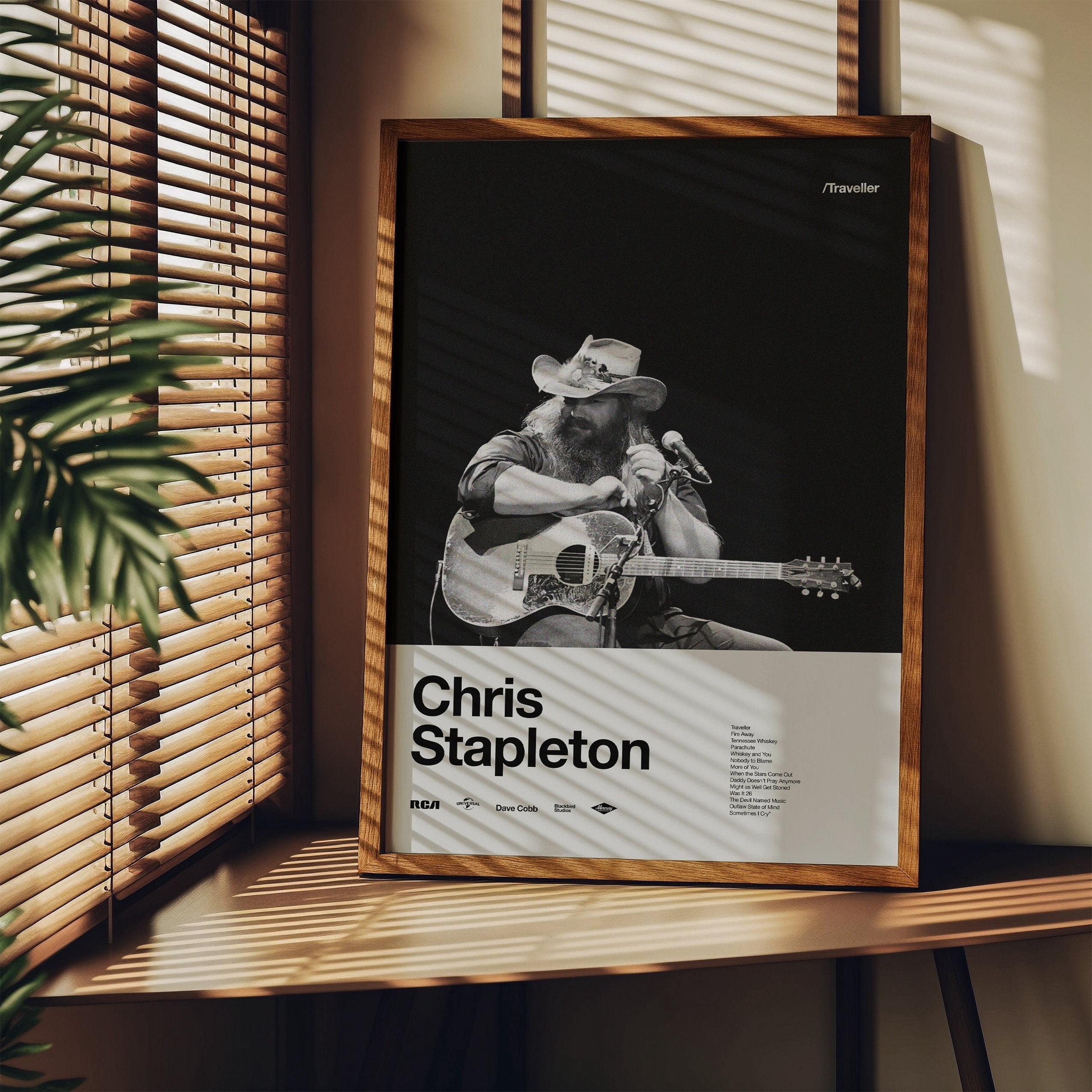 Chris Stapleton country music inspired minimalist modern wall art piece ...