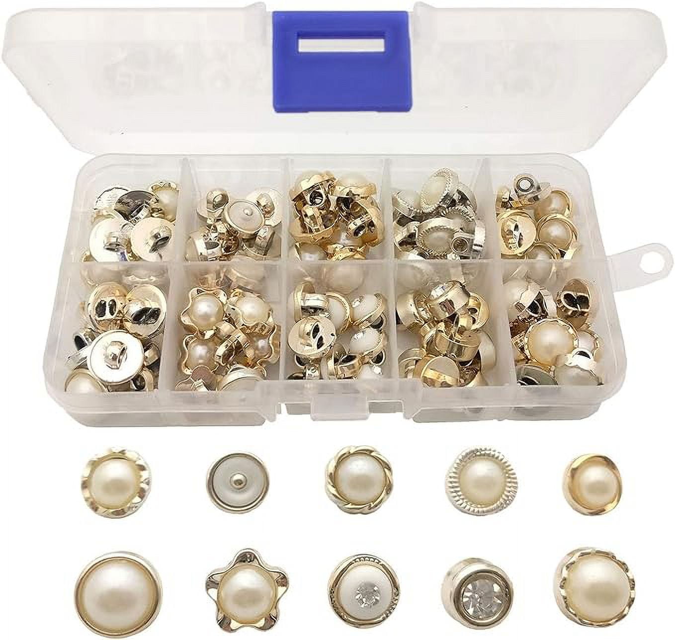 Chris.W 100Pcs Sew in Faux Pearl Buttons Sewing Crafts with Shank for ...