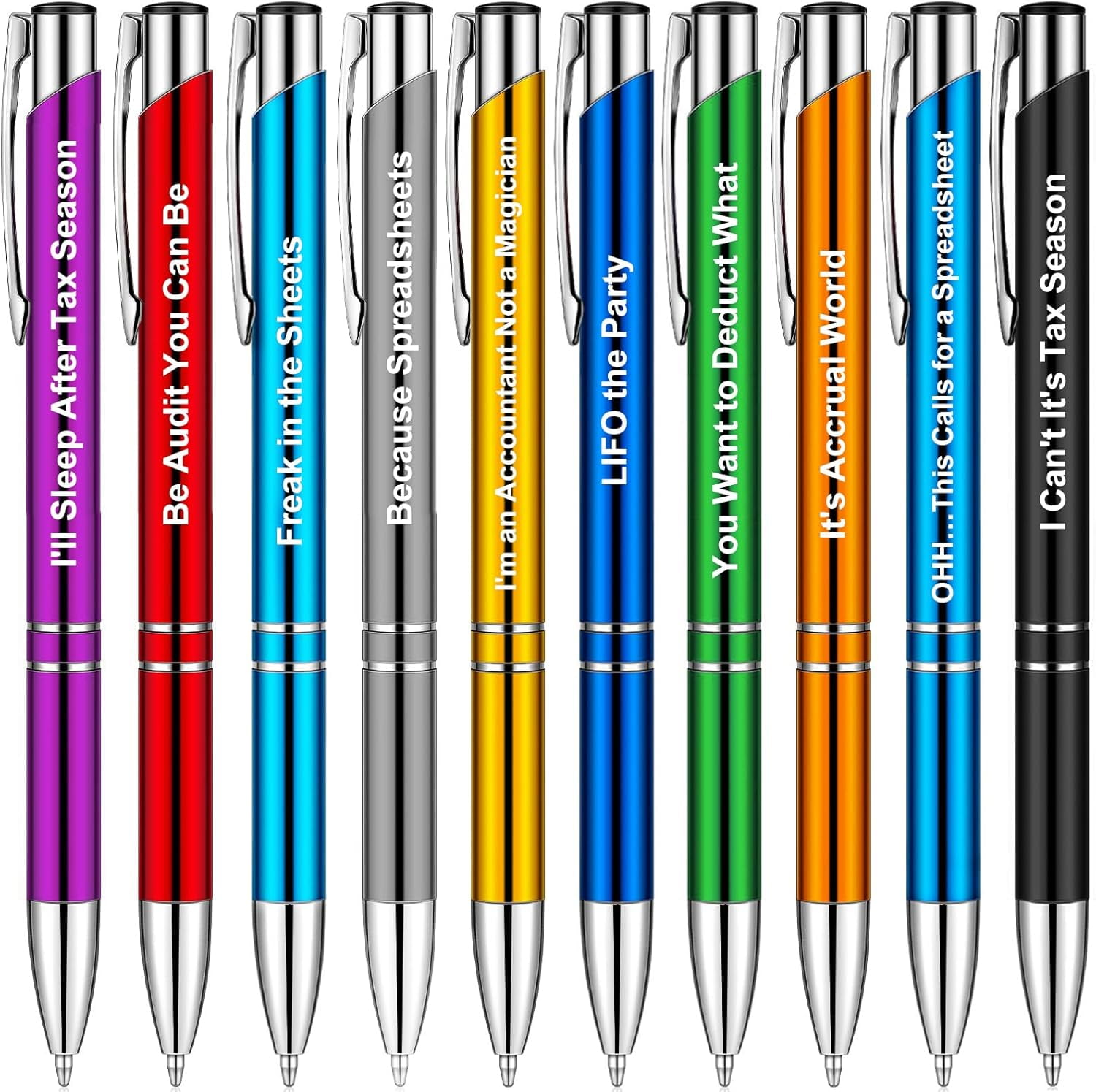 Chris.W 10pcs Cute Accountant Pens, Be Audit You Can Be Funny ...