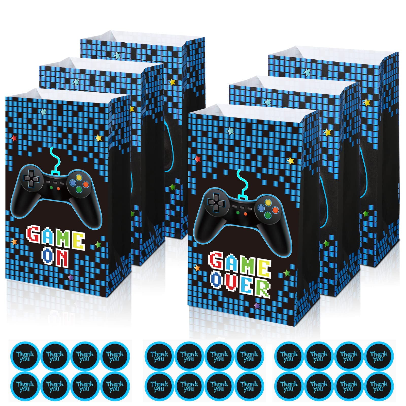 Chrisfall 24 Pack Gamer CCF19 Party Favor Bags Video Game Supplies ...