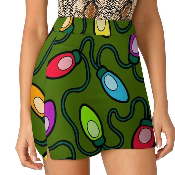 Chrismas Fairy Lights Pattern Women's skirt Mini Skirts A Line Skirt ...