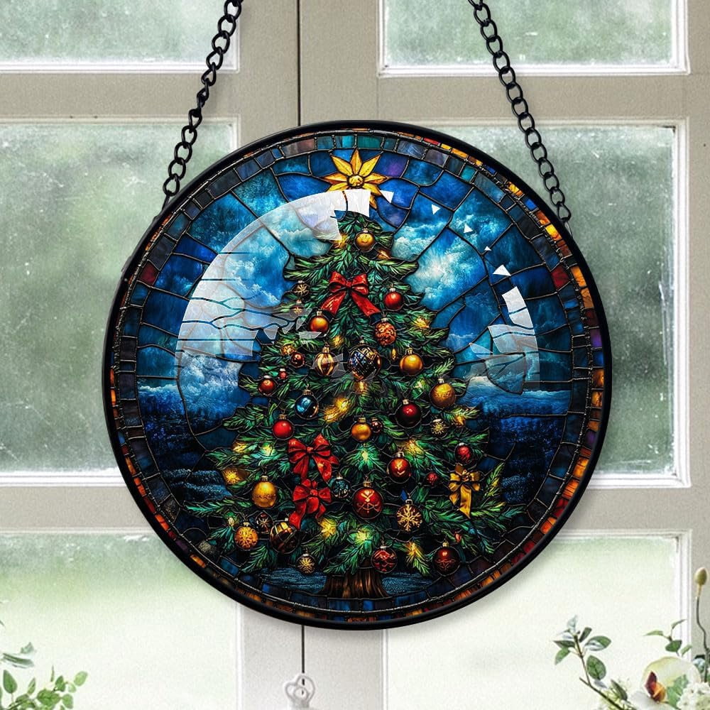 Chrismas Tree Stained Glass Suncatcher, Chrismas Tree, Chrismas Tree ...