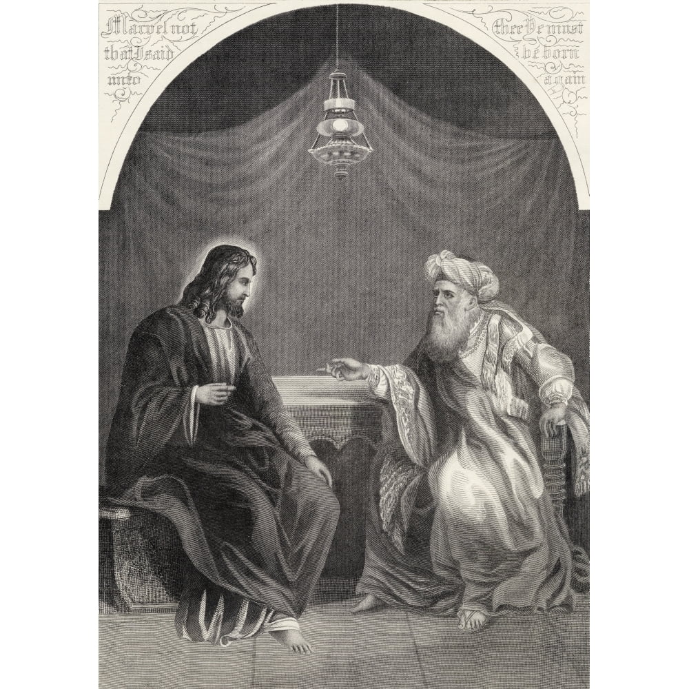 Christ And Nicodemus From The National Illustrated Family Bible ...